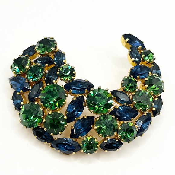 Vintage | Jewelry | Vintage Austria Crystal Crescent Brooch Marked Fish ...